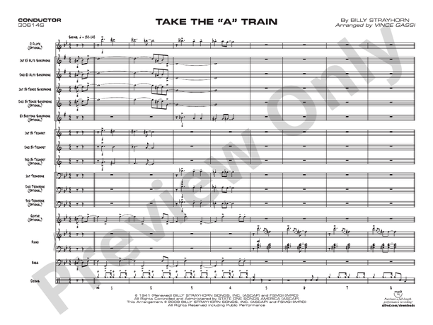 Take the "A" Train: Score: Jazz Ensemble Score - Digital Sheet Music ...