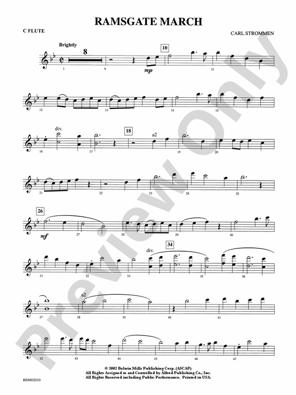 Ramsgate March: Flute: Flute Part - Digital Sheet Music Download