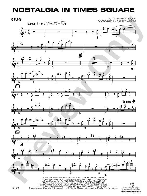 Nostalgia in Times Square: Flute: Flute Part - Digital Sheet Music Download