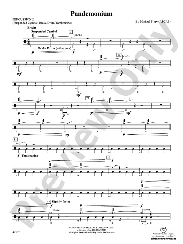Pandemonium: 2nd Percussion: 2nd Percussion Part - Digital Sheet Music ...