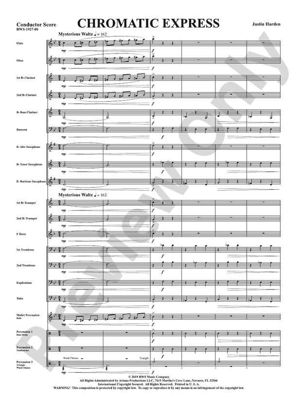 Chromatic Express: Concert Band Conductor Score & Parts: Justin Harden - Digital Sheet Music ...