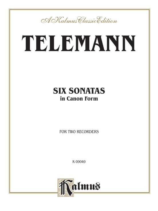 Telemann: Six Sonatas in Canon Form: Sonata No. 1 Part - Digital Sheet Music Download