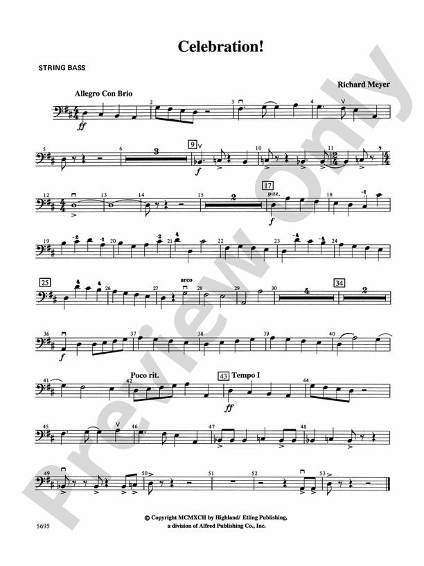 Celebration!: String Bass: String Bass Part - Digital Sheet Music Download