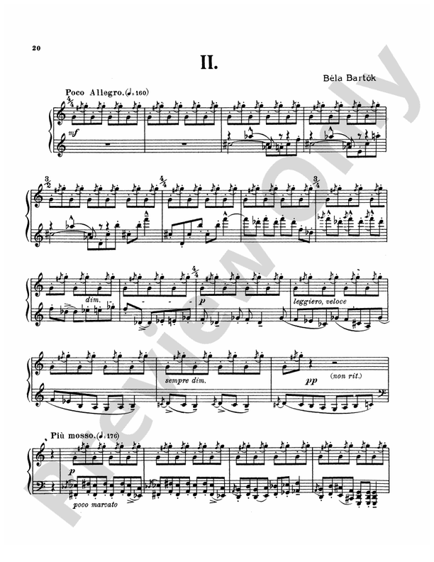 Bartók: Album for Piano: 2 Roumanian Dances, No. 2 Part - Digital Sheet ...
