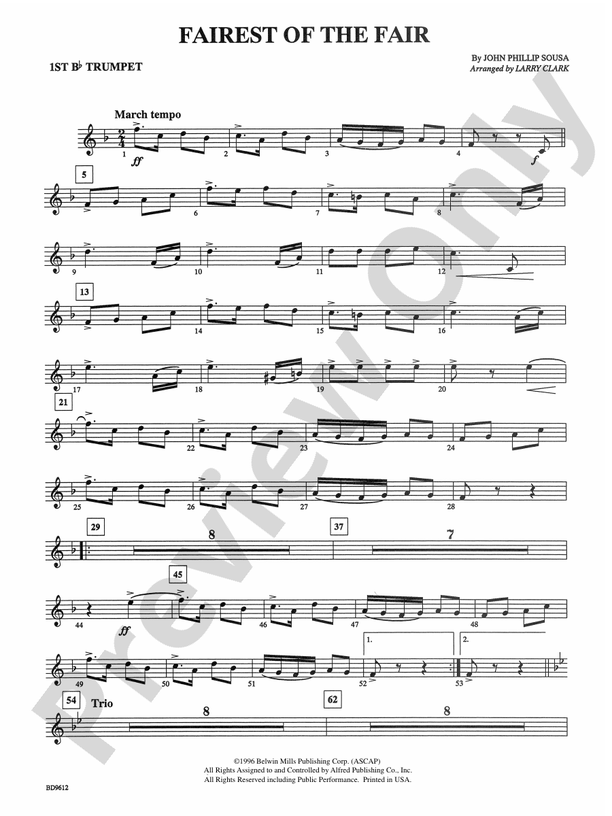 The Fairest of the Fair: 1st B-flat Trumpet: 1st B-flat Trumpet Part ...