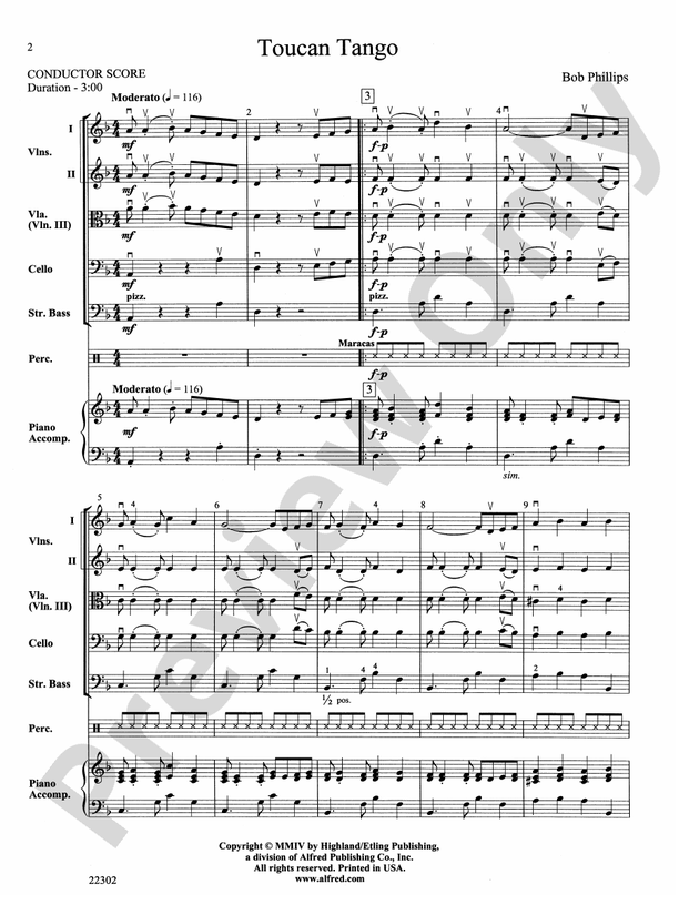 Toucan Tango: Score: String Orchestra Score - Digital Sheet Music Download