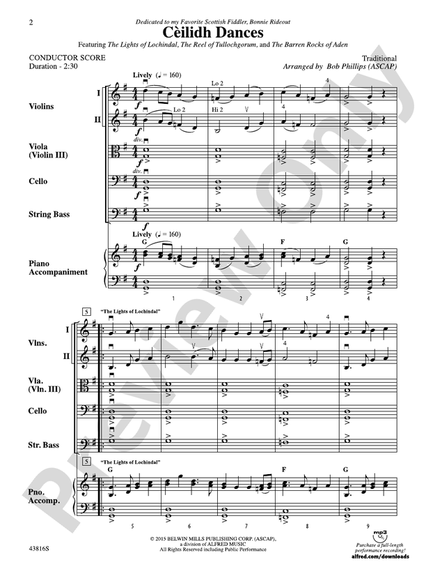 Cèilidh Dances: String Orchestra Conductor Score & Parts - Digital ...
