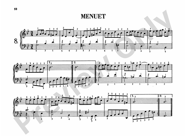 Bach: The First Bach Book (Fing. Alexander Lipsky): 8. Menuet, in G ...