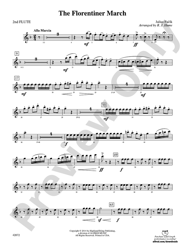 The Florentiner March: 2nd Flute: 2nd Flute Part - Digital Sheet Music ...