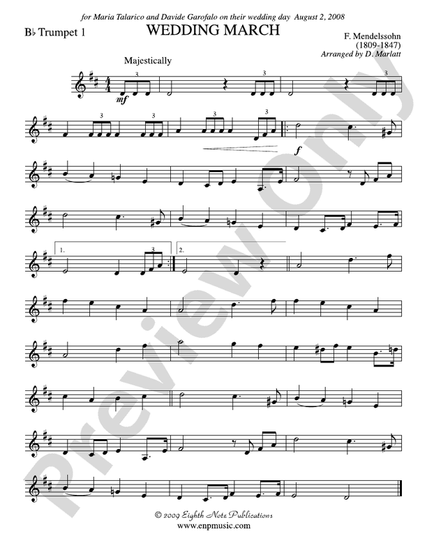 Wedding March: 1st B-flat Trumpet: 1st B-flat Trumpet Part - Digital ...