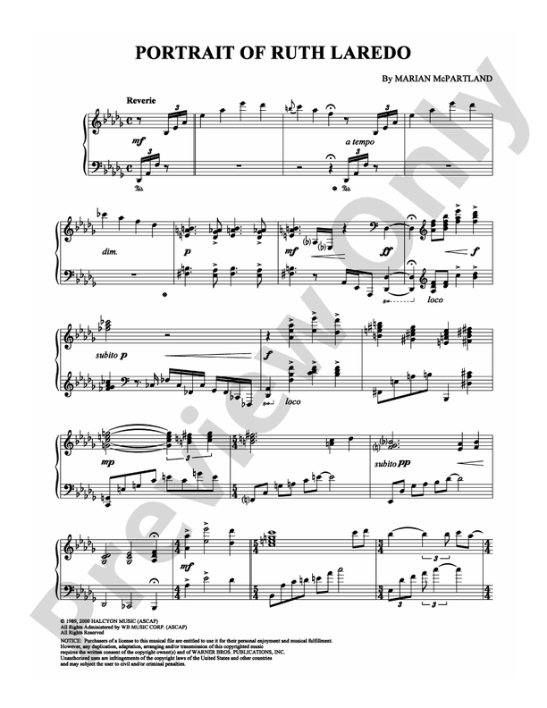 Portrait of Ruth Laredo: Piano: Marian McPartland - Digital Sheet Music ...