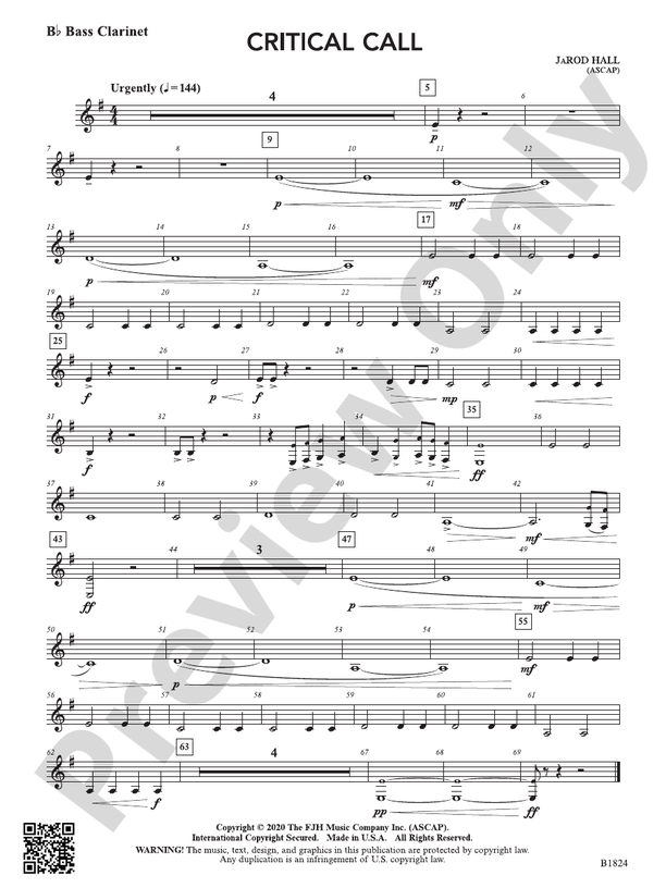 Critical Call: B-flat Bass Clarinet: B-flat Bass Clarinet Part: JaRod ...