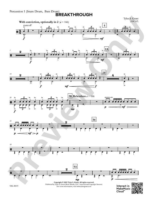 Breakthrough: 1st Percussion: 1st Percussion Part - Digital Sheet Music Download