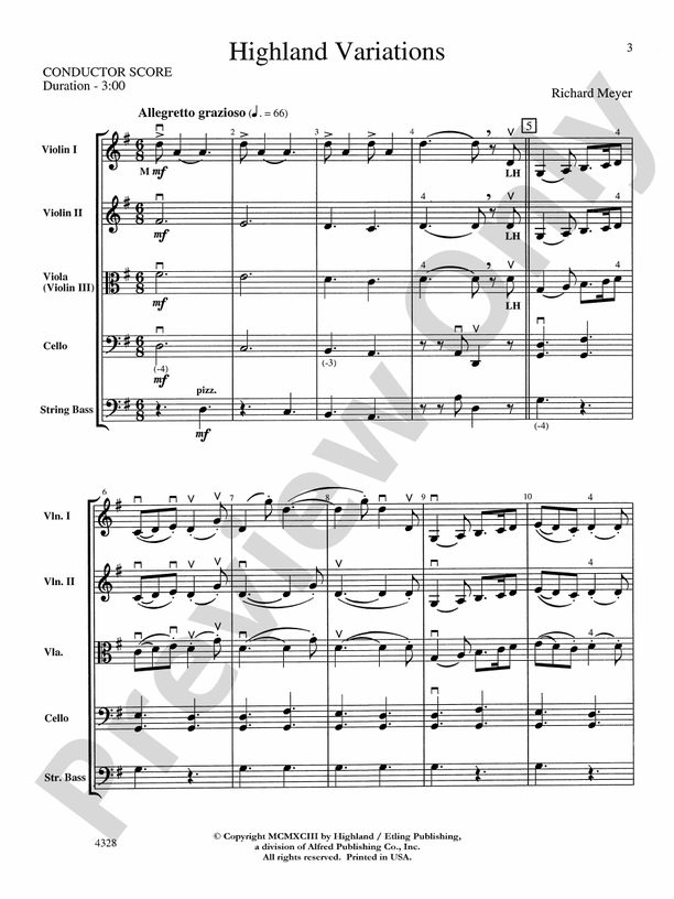 Highland Variations: - Digital Sheet Music Download