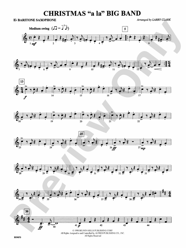 Christmas a la Big Band: E-flat Baritone Saxophone: E-flat Baritone Saxophone Part - Digital ...