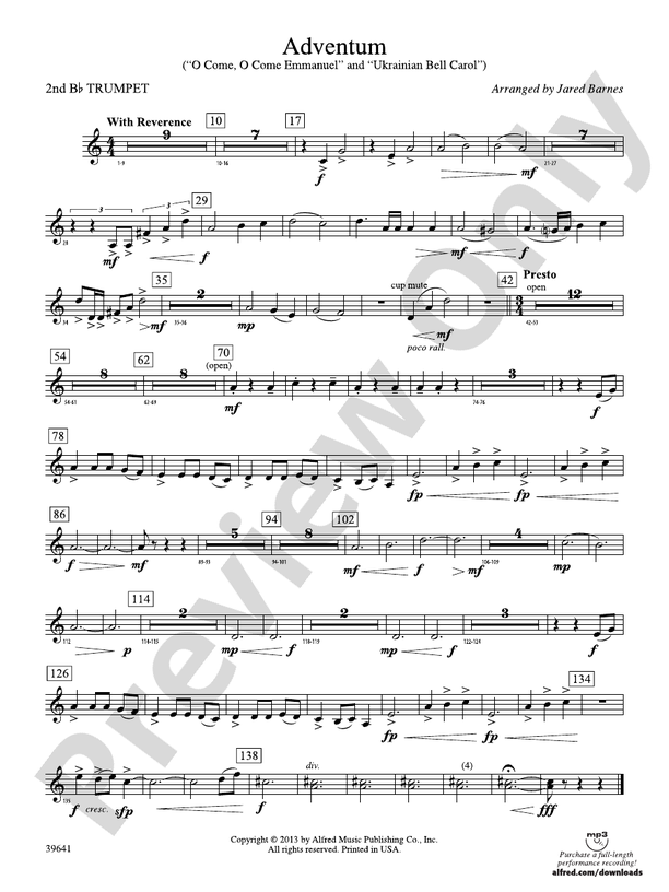 Adventum: 2nd B-flat Trumpet: 2nd B-flat Trumpet Part - Digital Sheet Music Download
