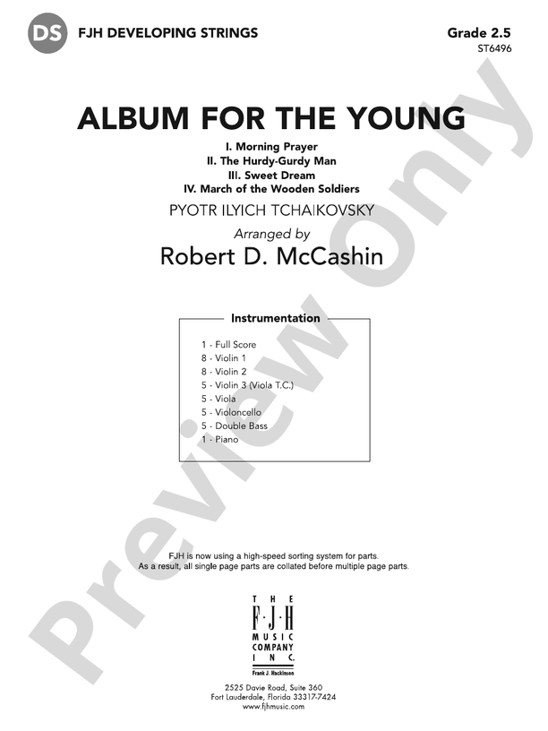 Album for the Young: Score: String Orchestra Score: Pyotr Ilyich ...