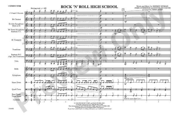 Rock 'N' Roll High School: Score: Marching Band Score - Digital Sheet ...