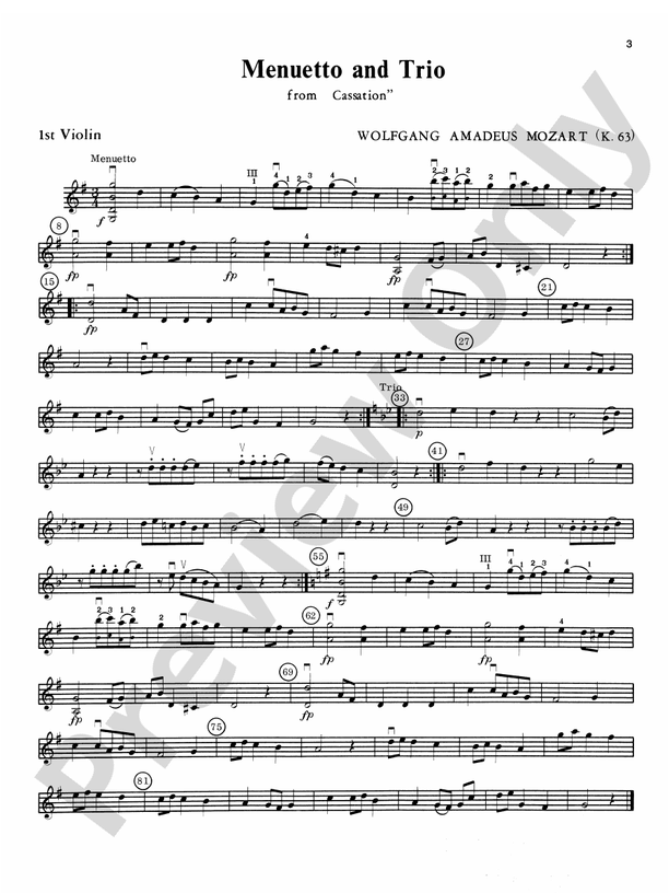 Mozart String Quartets: 1st Violin: 1st Violin Part - Digital Sheet ...