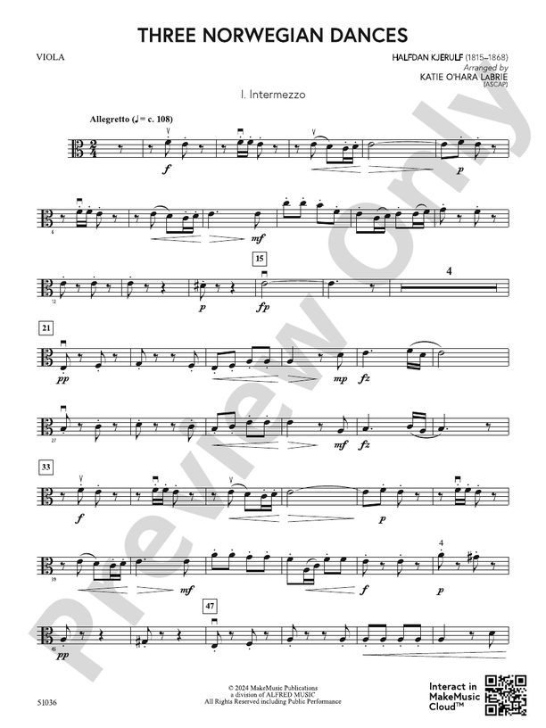 Three Norwegian Dances: Viola: Viola Part - Digital Sheet Music Download