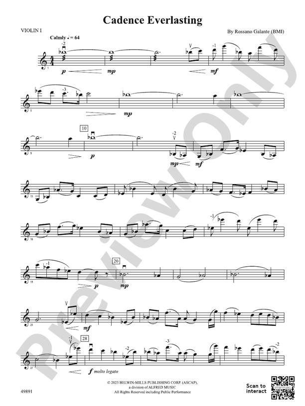 Cadence Everlasting: 1st Violin: 1st Violin Part - Digital Sheet Music Download