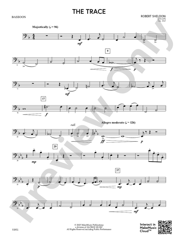 The Trace: Bassoon: Bassoon Part - Digital Sheet Music Download
