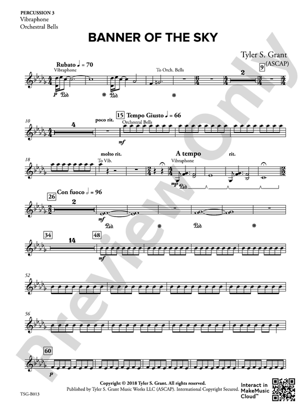 Banner of the Sky: 3rd Percussion: 3rd Percussion Part - Digital Sheet ...