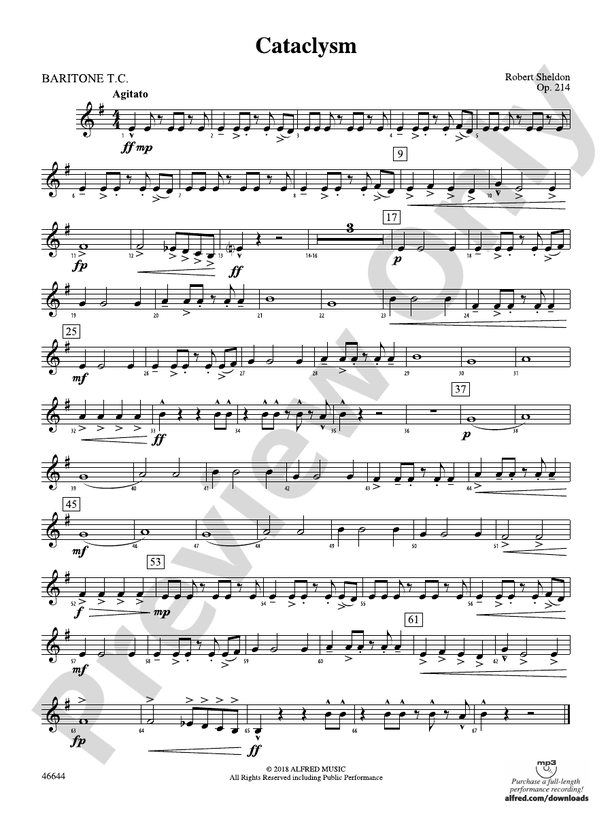Cataclysm: Baritone T.C.: Baritone T.C. Part - Digital Sheet Music Download