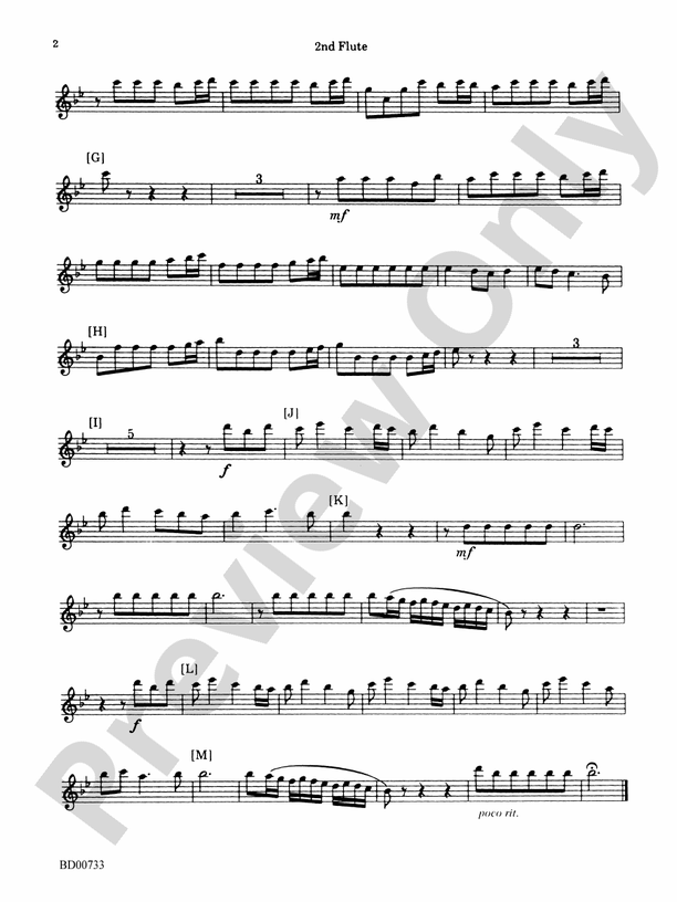 Water Music Suite: 2nd Flute: 2nd Flute Part - Digital Sheet Music Download