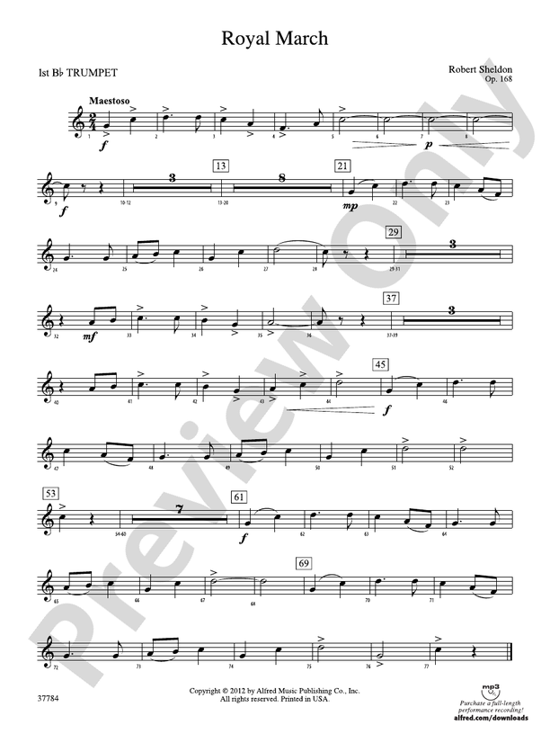 Royal March: 1st B-flat Trumpet: 1st B-flat Trumpet Part - Digital ...