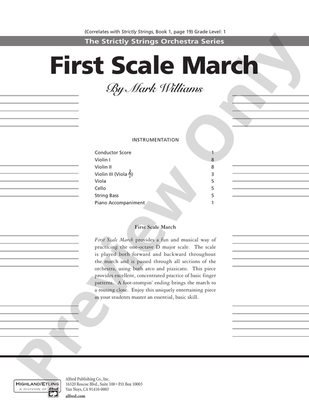 First Scale March: Score: String Orchestra Score - Digital Sheet Music ...