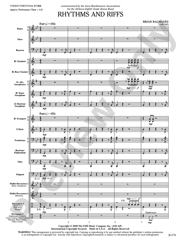 Rhythms and Riffs: Score: Concert Band Score: Brian Balmages - Digital ...