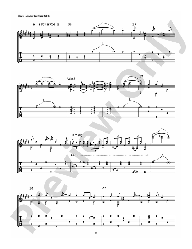 Meadow Rag: Guitar TAB: Steve Howe - Digital Sheet Music Download