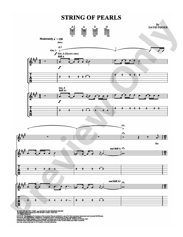 String of Pearls: Guitar TAB: Soul Asylum - Digital Sheet Music Download