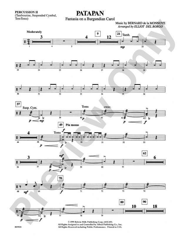 Patapan: 2nd Percussion: 2nd Percussion Part - Digital Sheet Music Download