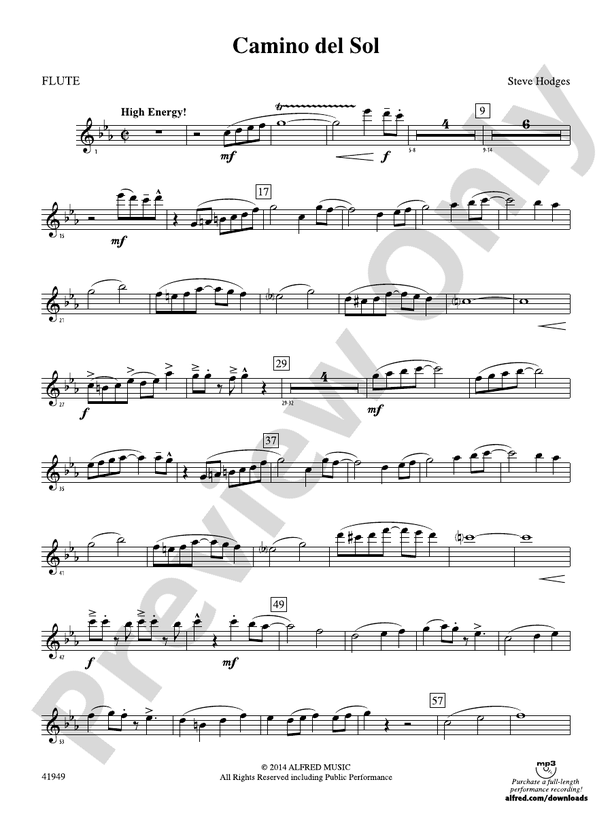 Camino del Sol: Flute: Flute Part - Digital Sheet Music Download