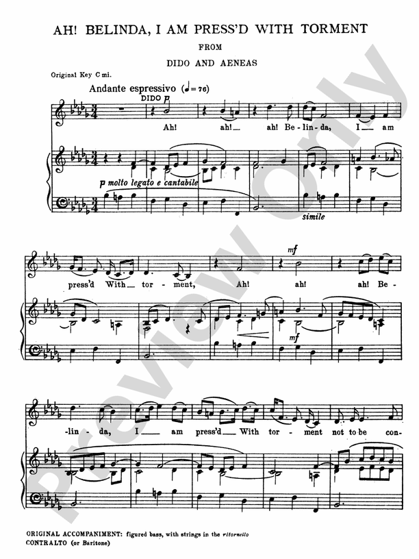 Purcell: Fifteen Songs and Airs for Contralto or Baritone from the ...