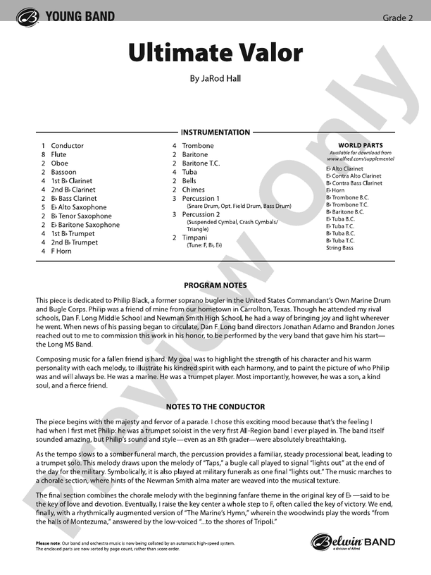 Ultimate Valor: Score: Concert Band Score - Digital Sheet Music Download
