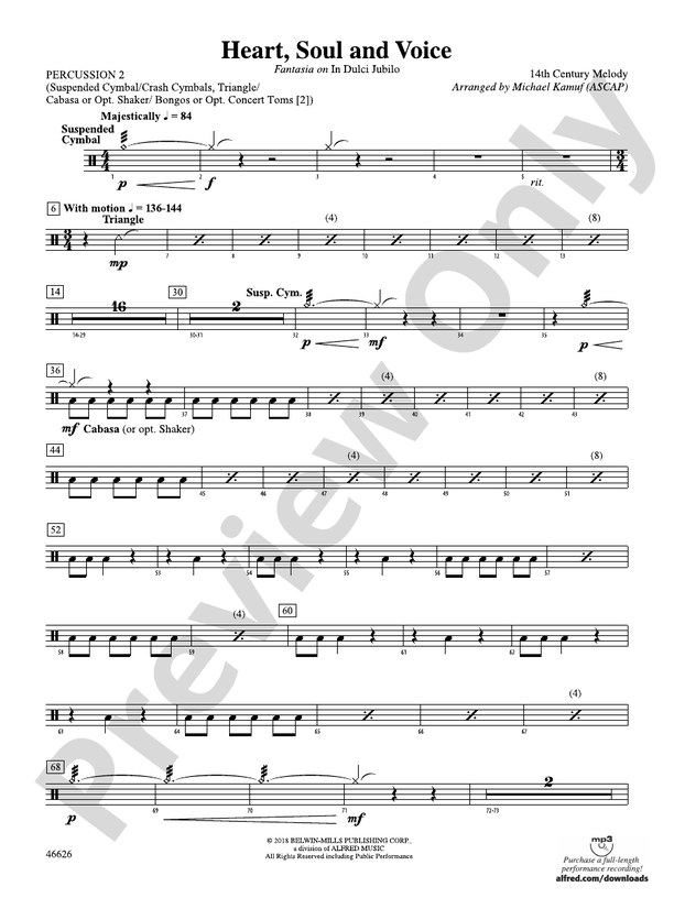 Heart, Soul, and Voice: 2nd Percussion: 2nd Percussion Part - Digital ...