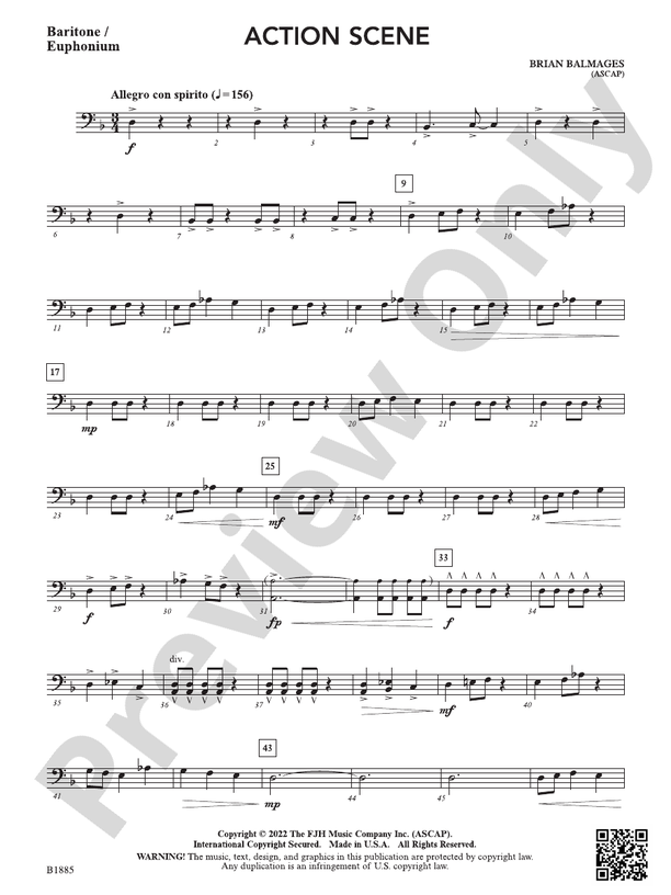 Action Scene: Baritone / Euphonium: Baritone / Euphonium Part: Brian Balmages - Digital Sheet ...