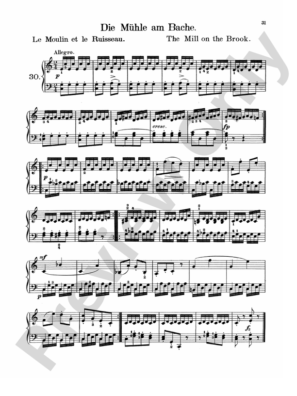 Köhler: Children's Album, Op. 210: 30. The Mill on the Brook Part ...