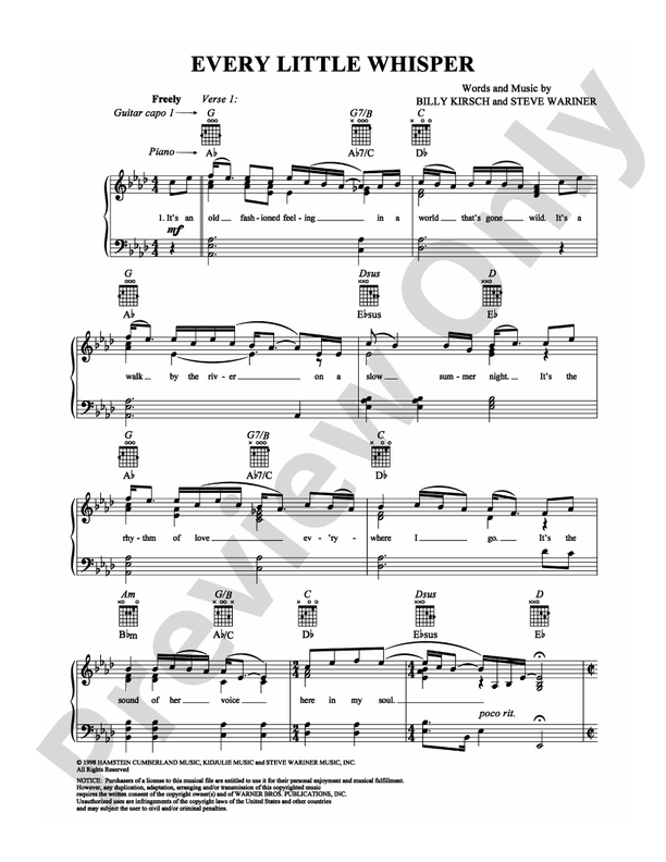Every Little Whisper: Piano/Vocal/Chords: Steve Wariner - Digital Sheet ...