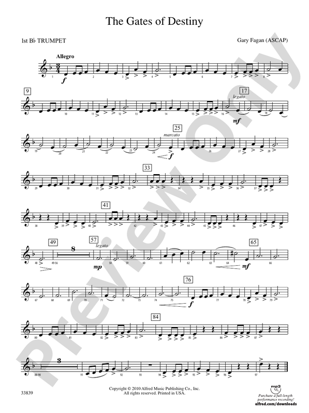 The Gates of Destiny: 1st B-flat Trumpet: 1st B-flat Trumpet Part ...