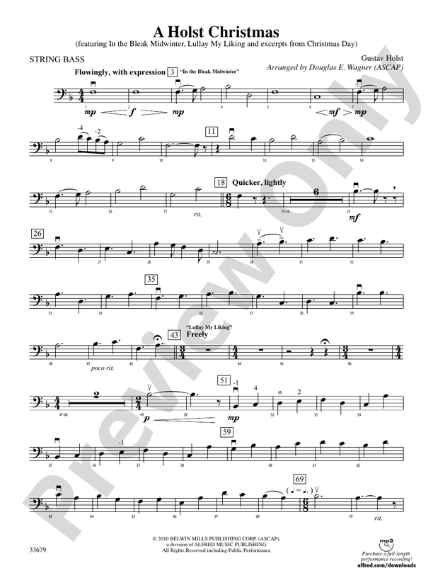 A Holst Christmas: String Bass: String Bass Part - Digital Sheet Music ...