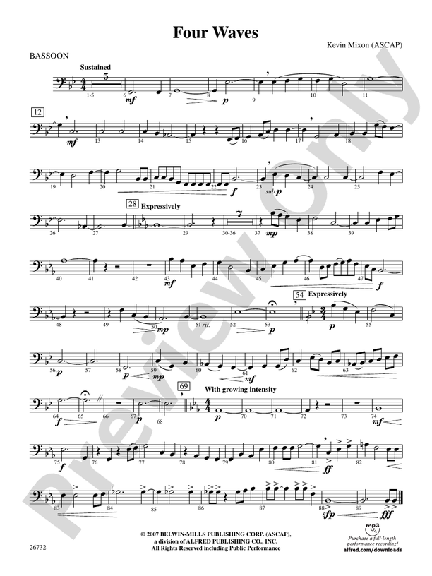 Four Waves: Bassoon: Bassoon Part - Digital Sheet Music Download