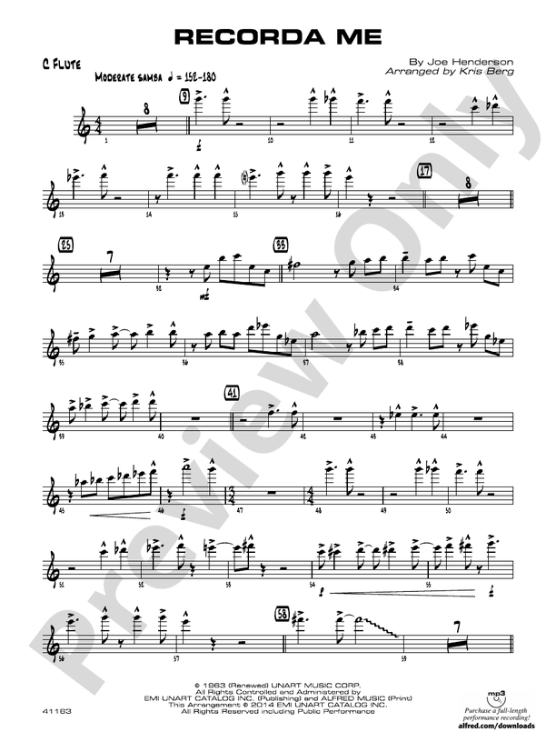 Recorda me: Flute: Flute Part - Digital Sheet Music Download