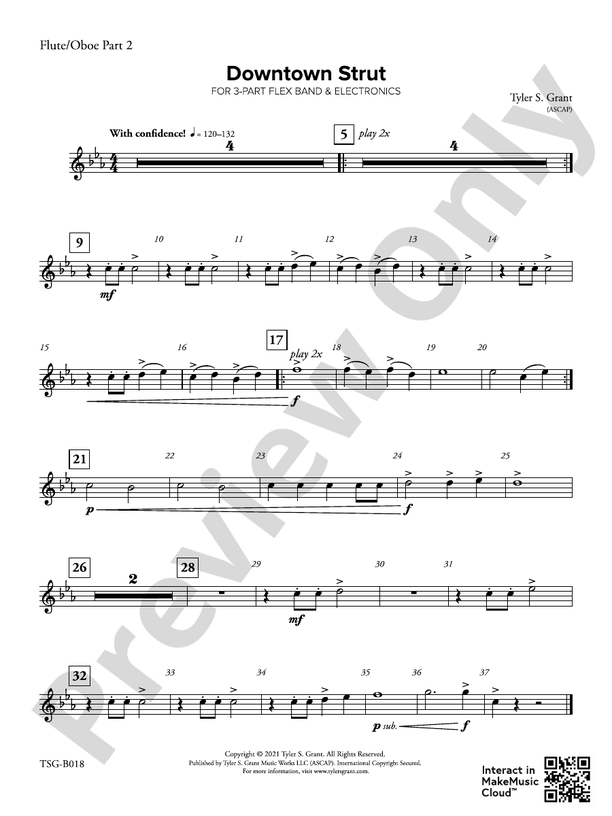 Downtown Strut: Part 2 - Flute/Oboe: Part 2 - Flute/Oboe Part - Digital ...