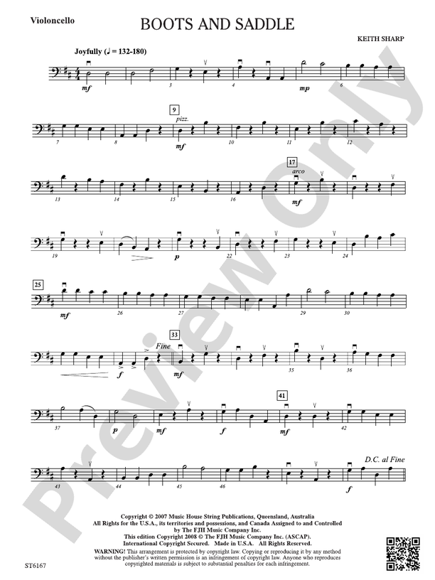 Boots and Saddle: Violoncello: Violoncello Part: Keith Sharp - Digital ...