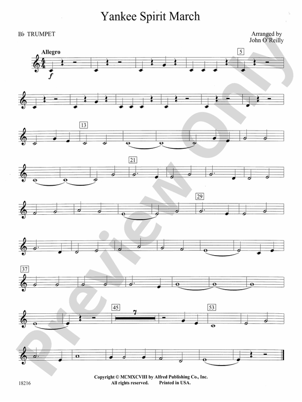 Yankee Spirit March: 1st B-flat Trumpet: 1st B-flat Trumpet Part ...