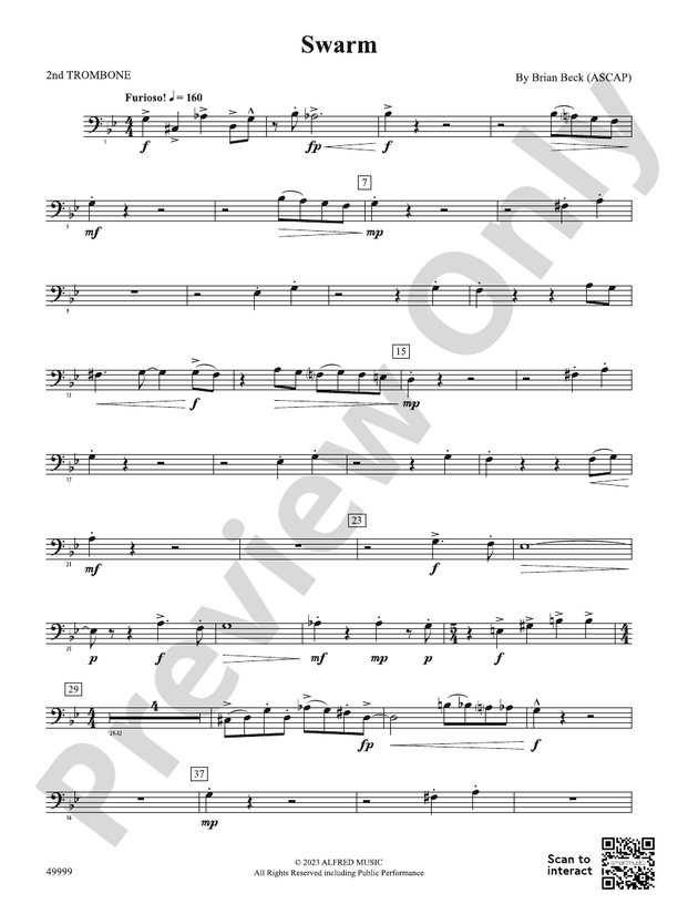 Swarm: 2nd Trombone: 2nd Trombone Part - Digital Sheet Music Download